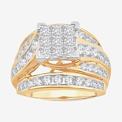 Click here for 3 CT.T.W. Natural Diamond Side Stone Engagement Ri... prices