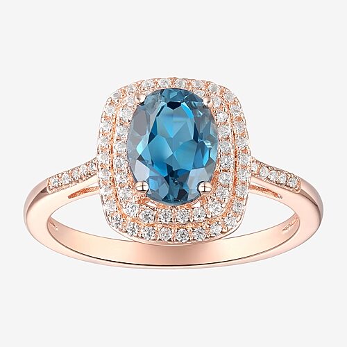 Click here for Womens Genuine Blue Topaz 14K Rose Gold Over Silve... prices
