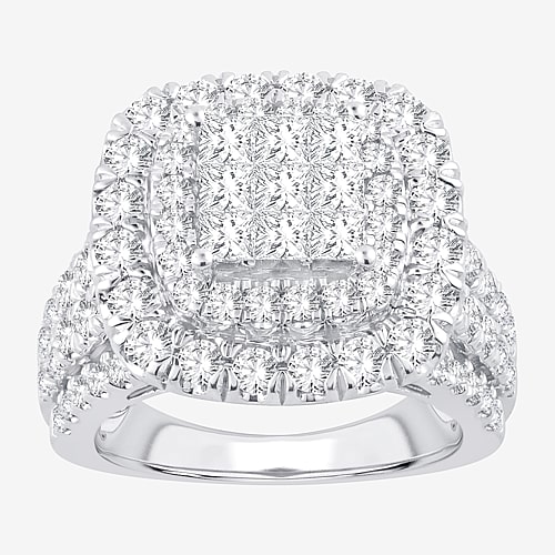 Click here for 3 CT.T.W. Natural Diamond Cushion Shape Side Stone... prices