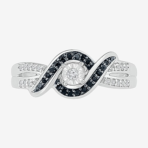 Click here for Womens 1/5 CT. Natural Black Diamond Sterling Silv... prices
