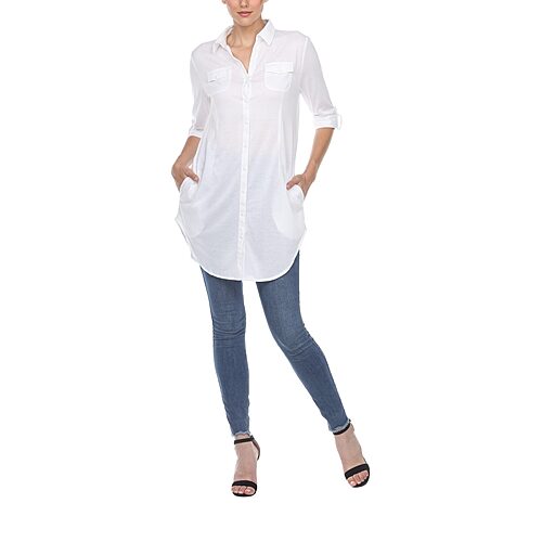 Click here for White Mark Womens Long Sleeve Tunic Top  Small  Wh... prices