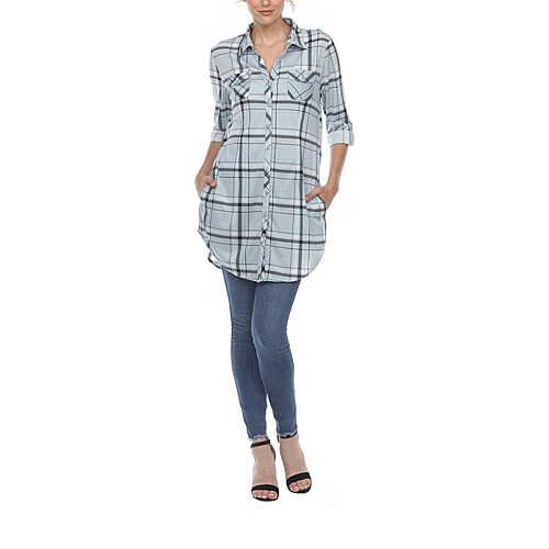 Click here for White Mark Womens Roll Tab Long Sleeve Regular Fit... prices