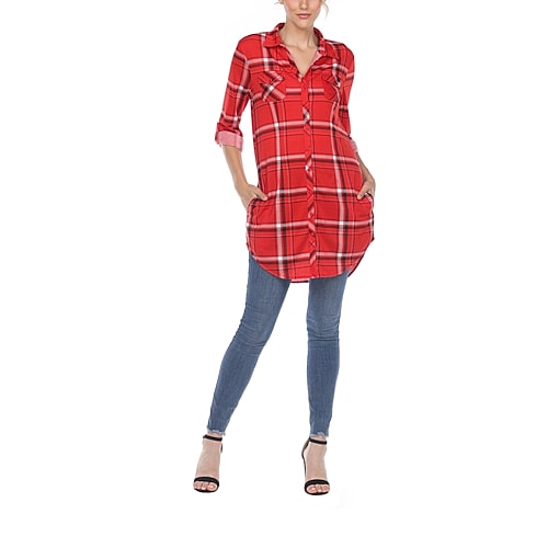 Click here for White Mark Womens Roll Tab Long Sleeve Regular Fit... prices