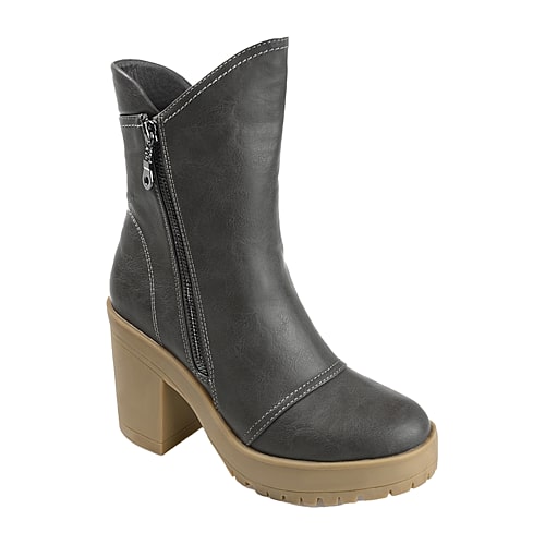 Journee Collection Womens Jaquie Platform Bootie - Gray
