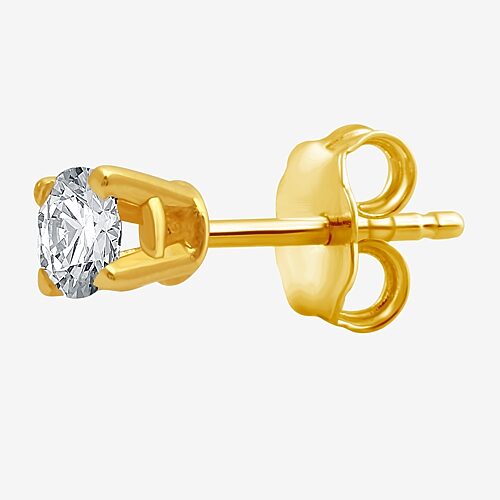 Click here for Womens 1/8 CT. Natural White Diamond 10K Gold 3.2mm Round Single Earring  One Size  Yellow prices