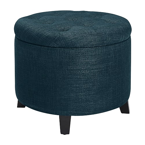 Click here for Designs4Comfort Round Ottoman  One Size  Blue prices