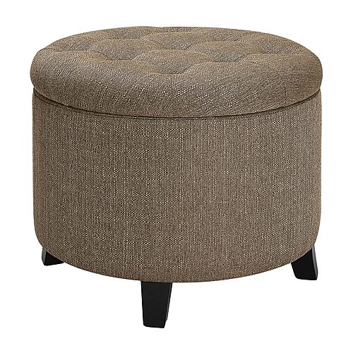 Convenience Concepts 19.75 Designs4Comfort Round Storage Ottoman - Sandstone