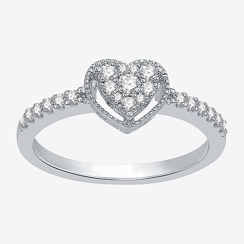 Click here for 1/4 CT.T.W. Natural Diamond Heart-Shaped Promise R... prices