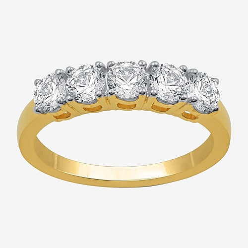 Click here for 1 CT.T.W. Natural Diamond 10K Yellow Gold 5-Stone... prices