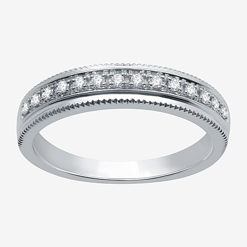 Click here for 1/8 CT.T.W. Natural Diamond Wedding Band  6  Sterl... prices