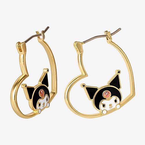Click here for Womens Crystal 18K Gold Over Brass 26mm Heart Hell... prices