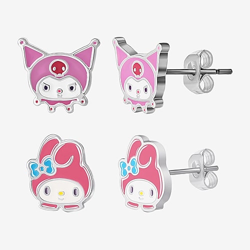Click here for Womens Hello Kitty Kuromi My Melody 2 Pair Earring... prices