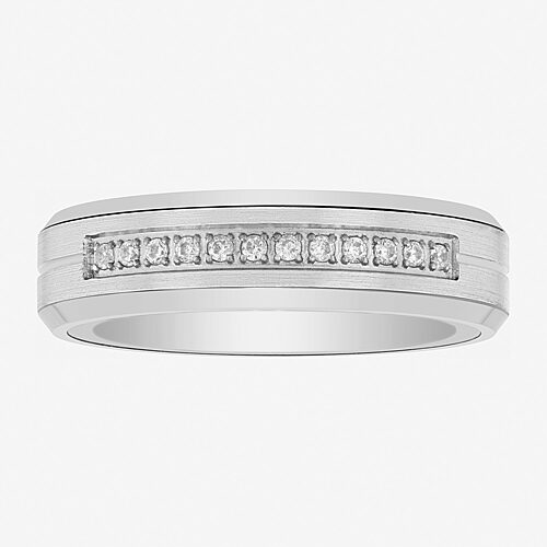 Click here for Mens 6MM Natural Diamond Tungsten Wedding Band  7... prices