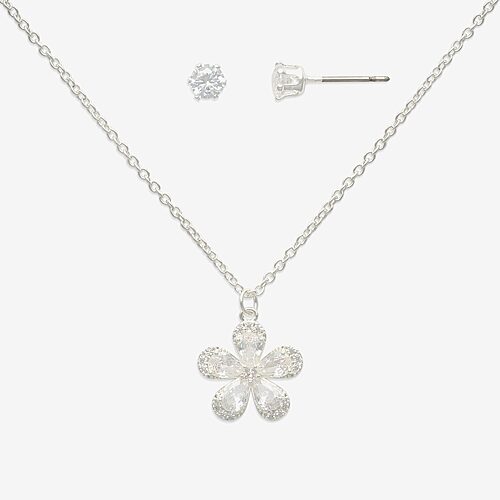 Click here for Mixit Womens Cubic Zirconia Flower Hypoallergenic... prices