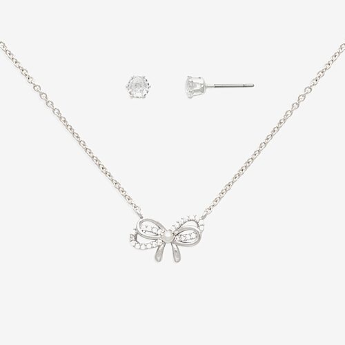 Click here for Mixit Womens Cubic Zirconia Bow Hypoallergenic 2-p... prices