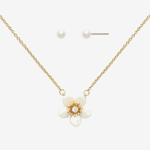 Click here for Mixit Womens Cubic Zirconia Simulated Pearl Flower... prices