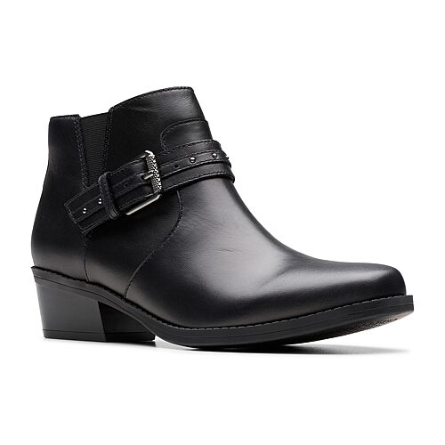Click here for Clarks Womens Block Heel Booties  5 1/2 Medium  Bl... prices