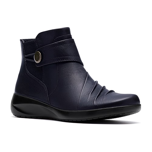 Click here for Clarks Womens Flat Heel Booties  9 Medium  Blue prices