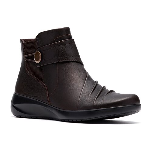 Click here for Clarks Womens Flat Heel Booties  6 Medium  Brown prices