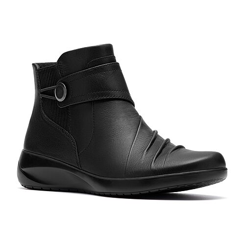 Click here for Clarks Womens Flat Heel Booties  5 Medium  Black prices