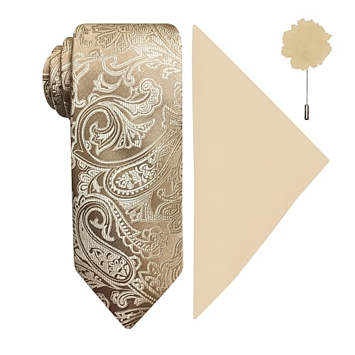 Click here for J. Ferrar Tonal Paisley Tie Set  One Size  Beige prices