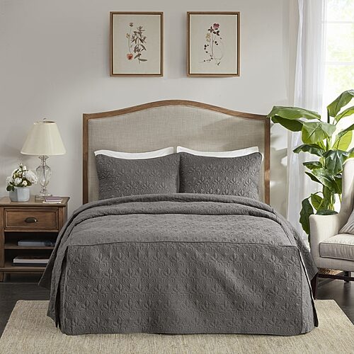 Click here for Madison Park Quebec Open Corner Pleated Quilted Be... prices