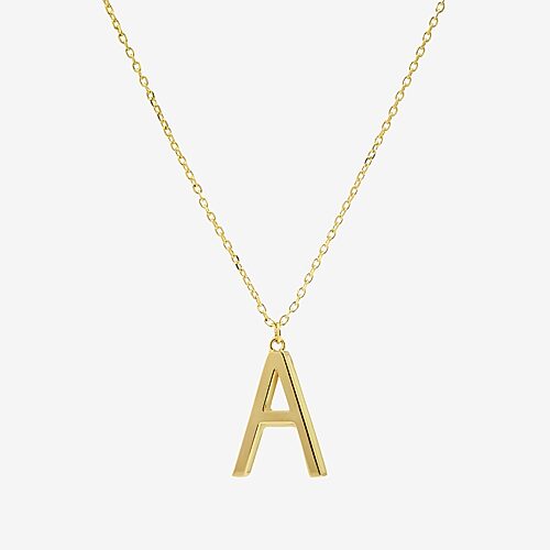 Click here for Sparkle Allure Initial Womens 14K Gold Over Brass... prices