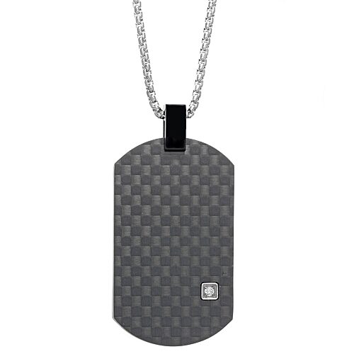 Click here for Mens White Cubic Zirconia Stainless Steel Dog Tag... prices