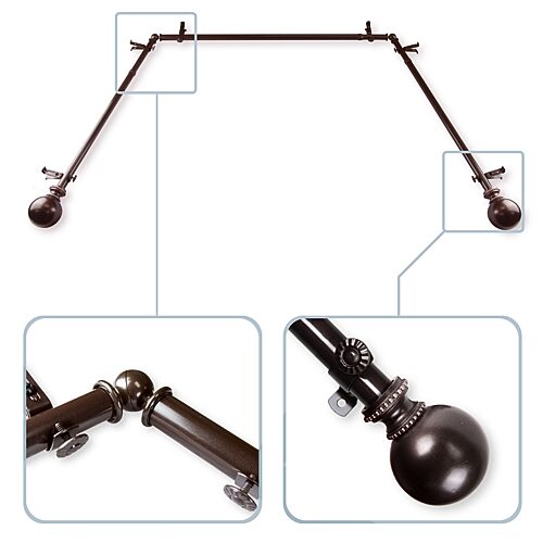 Rod Desyne Jordana Bay Window Rod  One Size  Brown