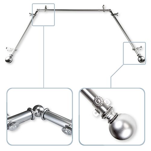 Click here for Rod Desyne Jordana Bay Window Rod  One Size  Silve... prices