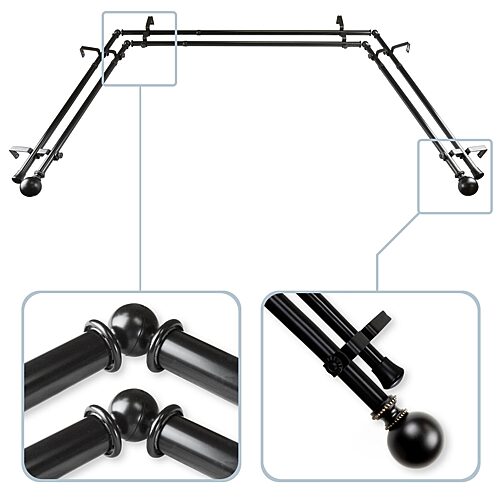 Click here for Rod Desyne Jordana Double Bay Window Rod  One Size... prices