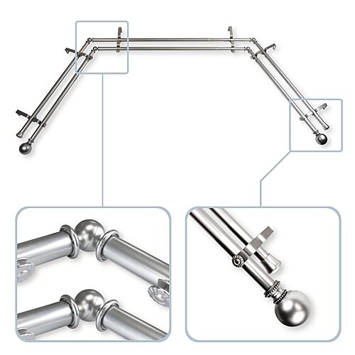 Click here for Rod Desyne Jordana Double Bay Window Rod  One Size... prices