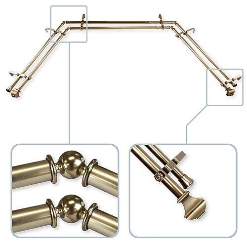 Click here for Rod Desyne Marion Double Bay Window Rod  One Size... prices