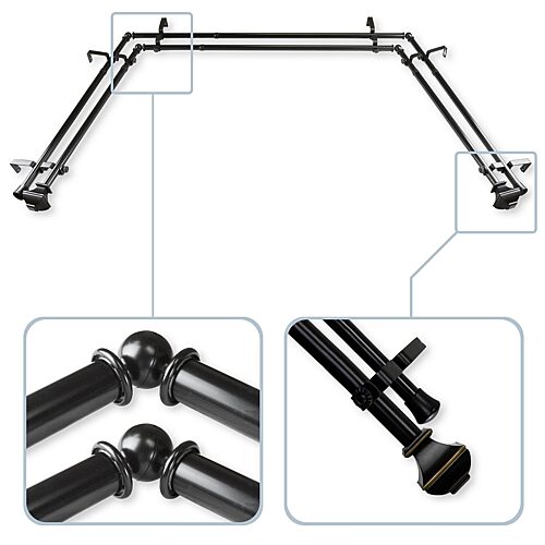 Click here for Rod Desyne Marion Double Bay Window Rod  One Size... prices