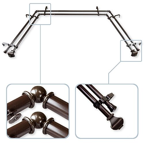 Click here for Rod Desyne Marion Double Bay Window Rod  One Size... prices