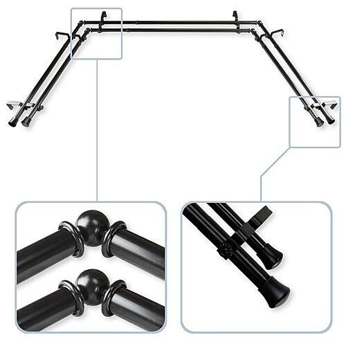 Click here for Rod Desyne Double Bay Window Rod  One Size  Black prices