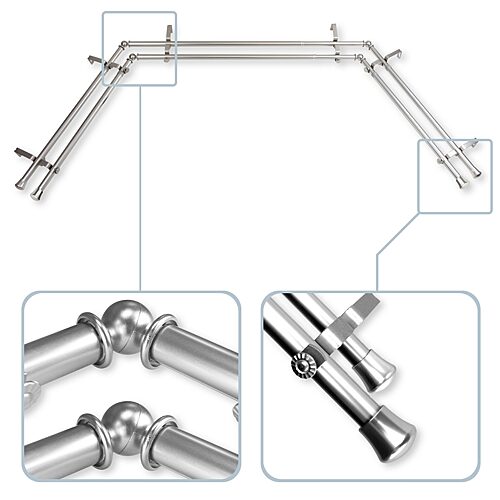 Click here for Rod Desyne Double Bay Window Rod  One Size  Silver prices