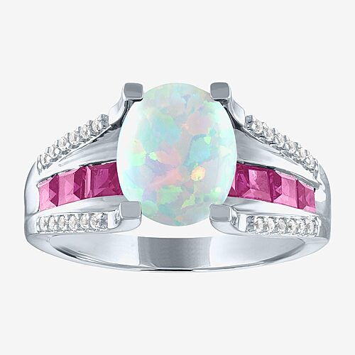 Click here for Womens Lab Created White Opal Sterling Silver Cock... prices
