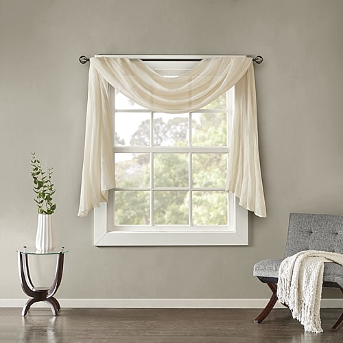 Click here for Madison Park Kaylee Scarf Valance  One Size  White prices