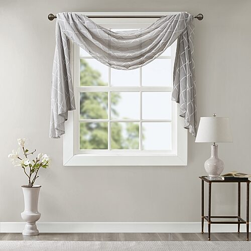 Click here for Madison Park Iris Scarf Valance  One Size  Gray prices