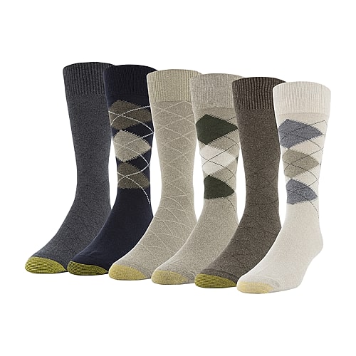 Click here for Gold Toe Campbell Mens 6 Pair Crew Socks  10-13  B... prices