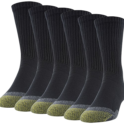 Click here for Gold Toe Work Mens 6 Pair Crew Socks  10-13  Black prices