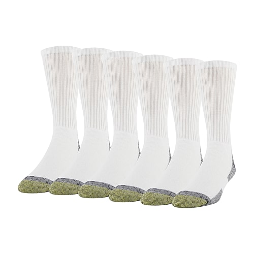 Click here for Gold Toe Work Mens 6 Pair Crew Socks  10-13  White prices