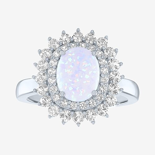 Click here for Womens Gemstone Sterling Silver Oval Halo Cocktail... prices