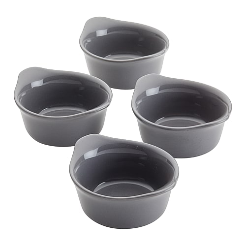 Rachael Ray Ceramics Round Ramekin Dipper Cups  Set of 4 - Gray