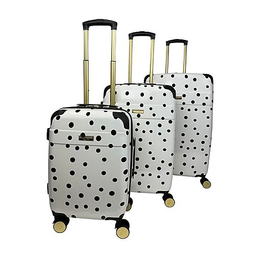 Click here for Jenni Chan Polka Dot 3-Piece Hardside Spinner Set... prices