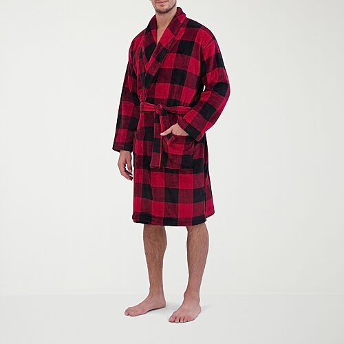 Click here for Hanes Mens Microfleece Long Sleeve Long Length Rob... prices