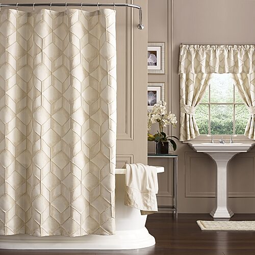 Click here for Queen Street Helene Shower Curtain  One Size  Beig... prices