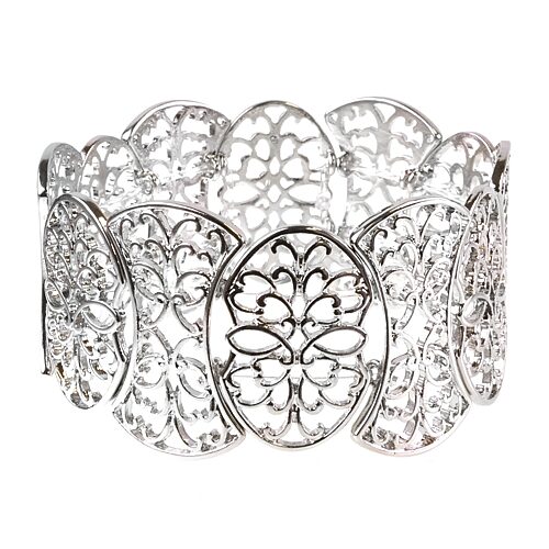 Click here for Bold Elements Filigree Oval Womens Stretch Bracele... prices