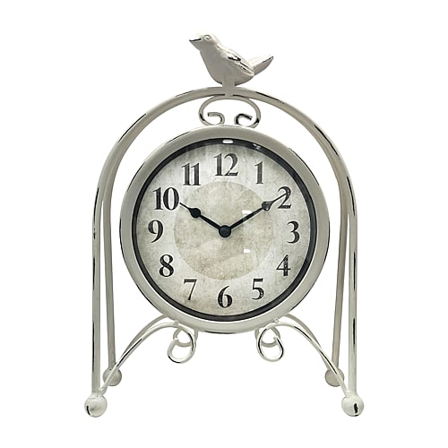 Westclox 9.5 Bird On Arch Table Clock  One Size  White